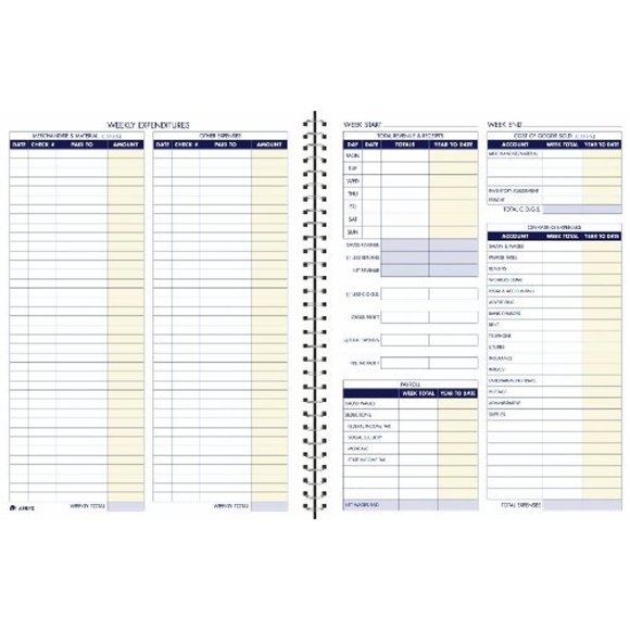 Write n Stick | Office | Adams Weekly Bookkeeping Book 8 2 X 11 Blue ...